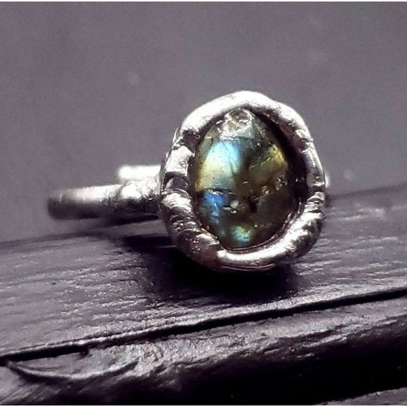 Hand Crafted | Jewelry | Labradorite Crystal Ring Handmade Adjustable ...